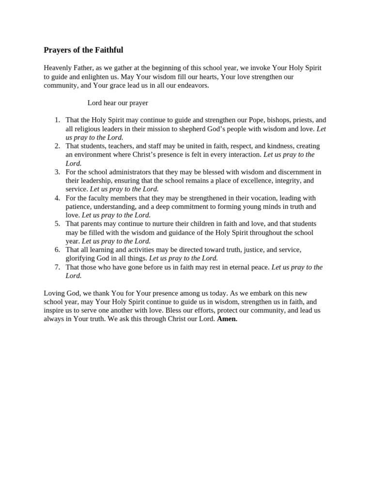 Reading During Mass of The Holy Spirit | PDF | Prayer | Jesus