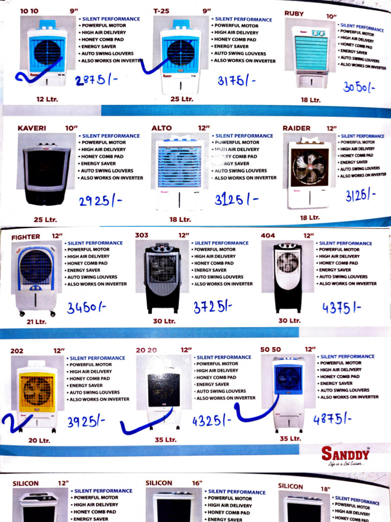 Sanddy Air Cooler Price List | PDF