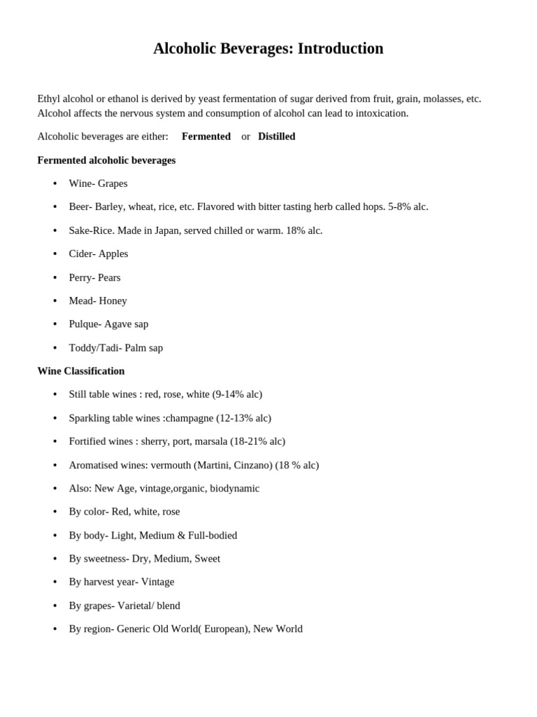 SY Alcoholic - Beverages Notes | PDF | Viticulture | Winemaking