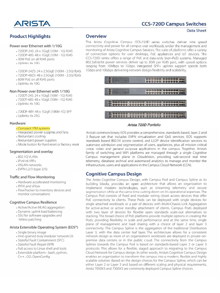 CCS-720D Campus Switches | PDF