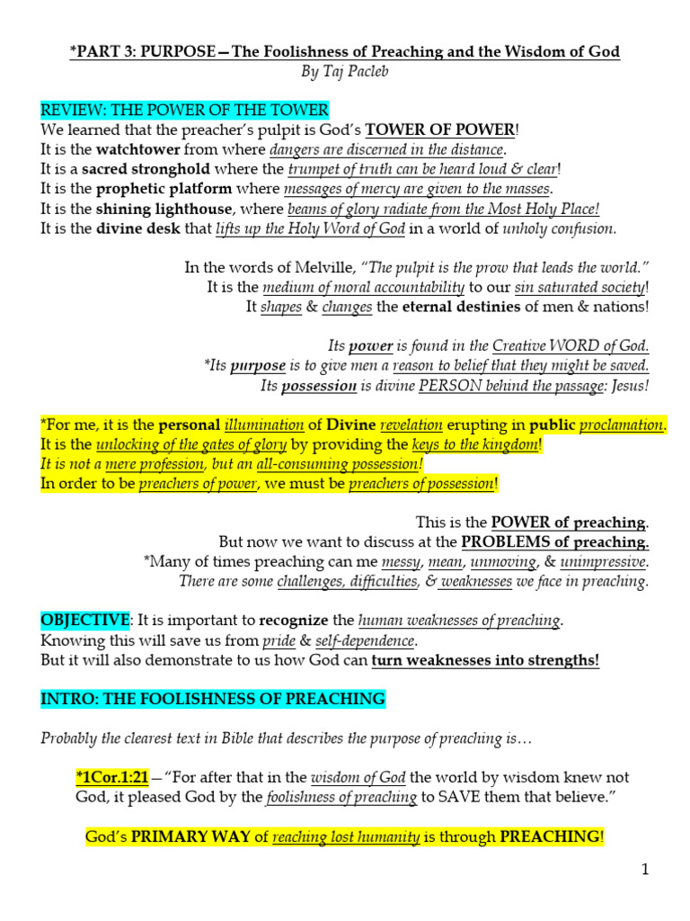 #03 The Foolishness of Preaching | PDF | Sermon | Isaiah