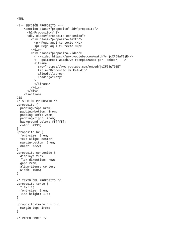 Seccion Proposito - HTML - Css | PDF