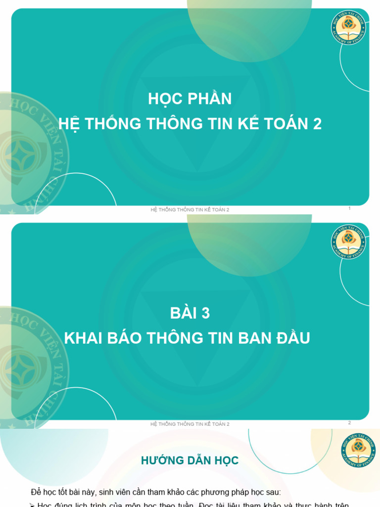 Bài 3 - khai Báo Thông Tin Ban Đầu | PDF