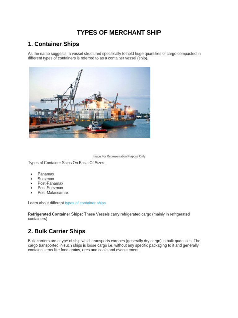 Types of Cargo Ship | PDF | Dredging | Ships