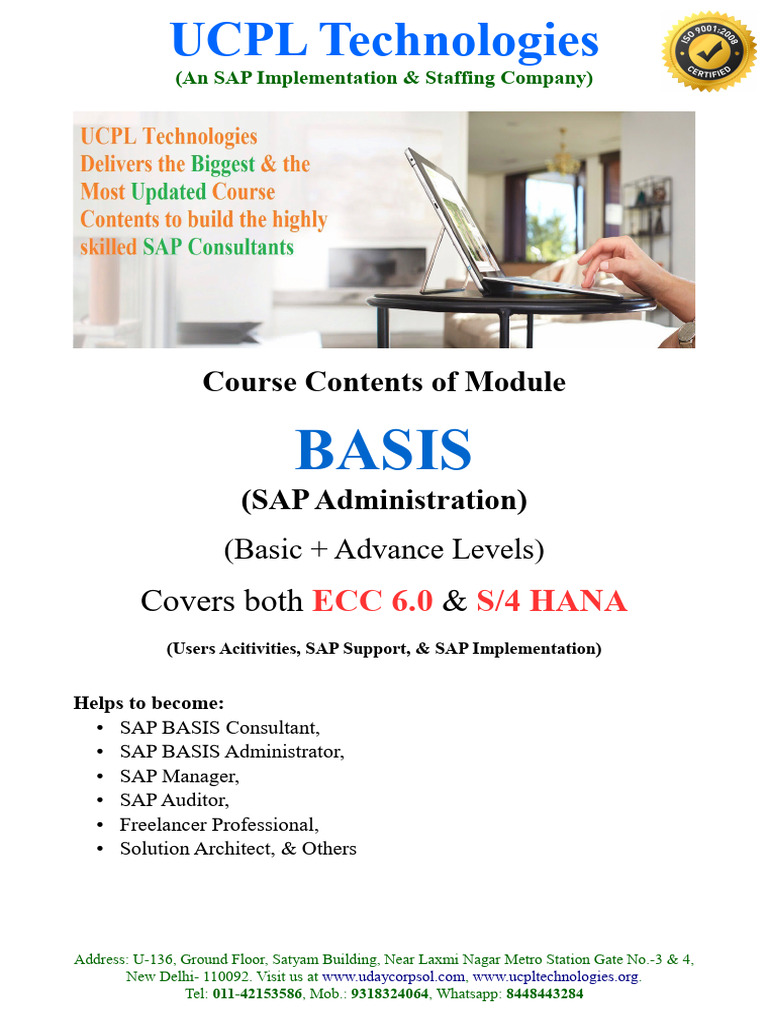 0005 SAP BASIS Syllabus UCPL Technologies | PDF | Databases | Server ...