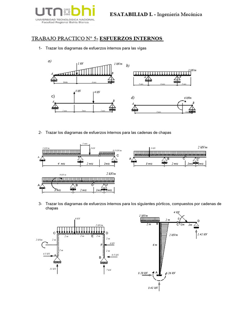 TP5 Esfuerzos Internos | PDF