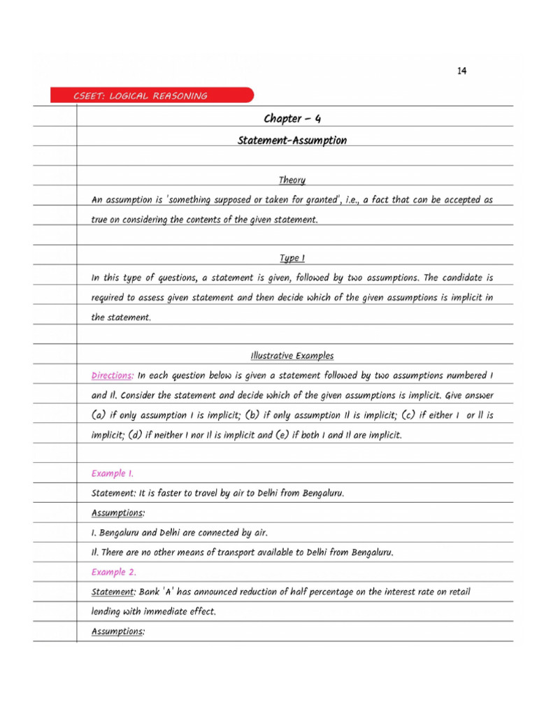 Statement Assumption | PDF