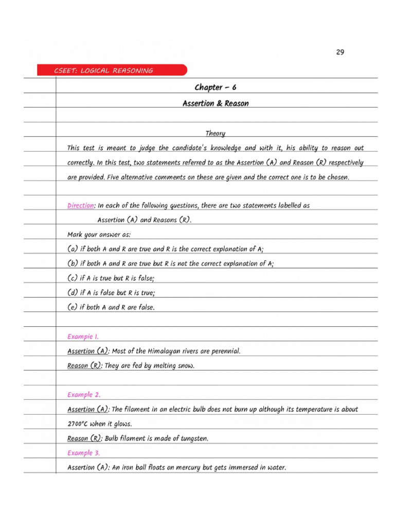 Assertion & Reasons | PDF