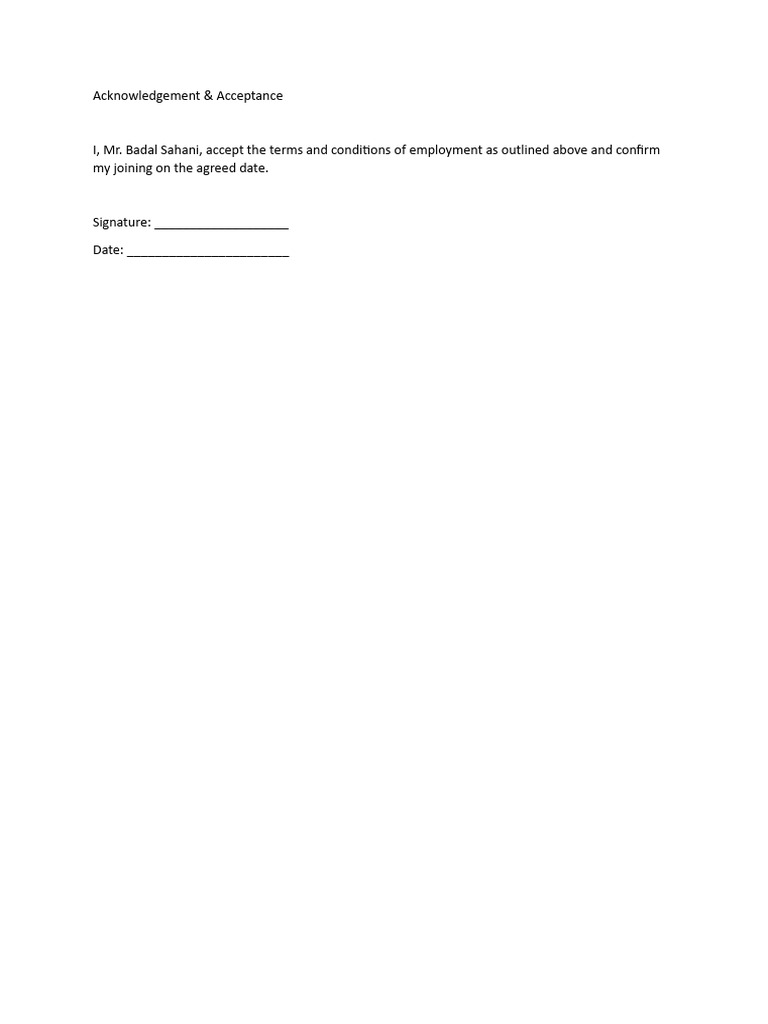 Acknowledgement Pdf
