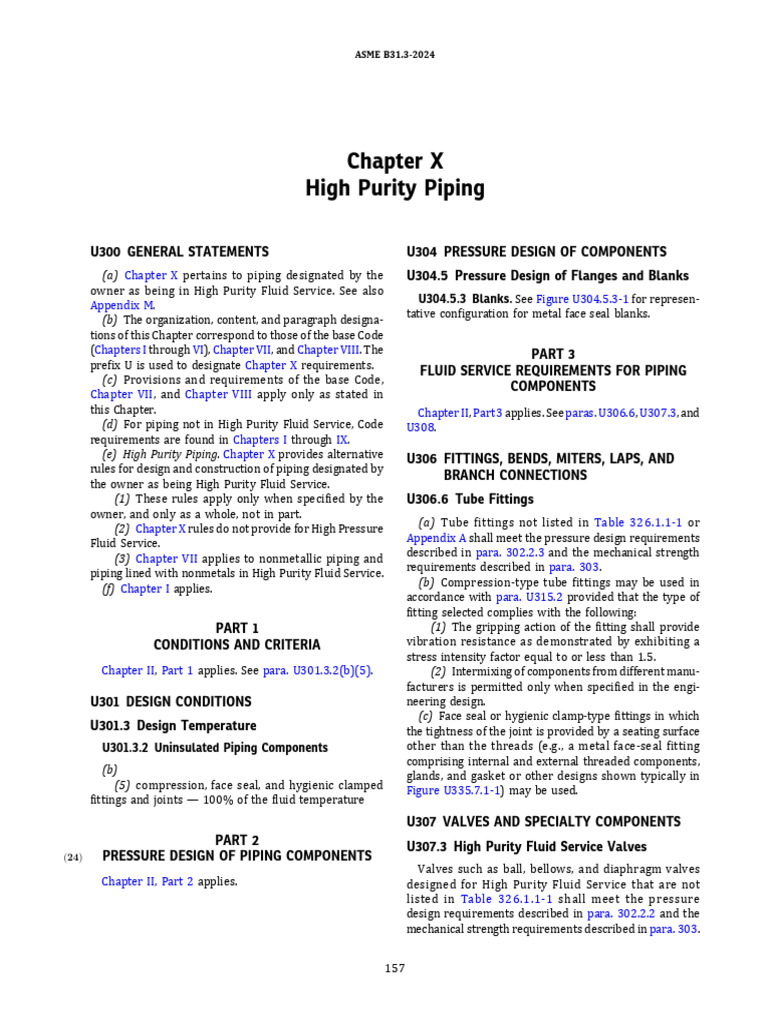 ASME B31.3-2024: High Purity Piping Guide | PDF | Pipe (Fluid ...