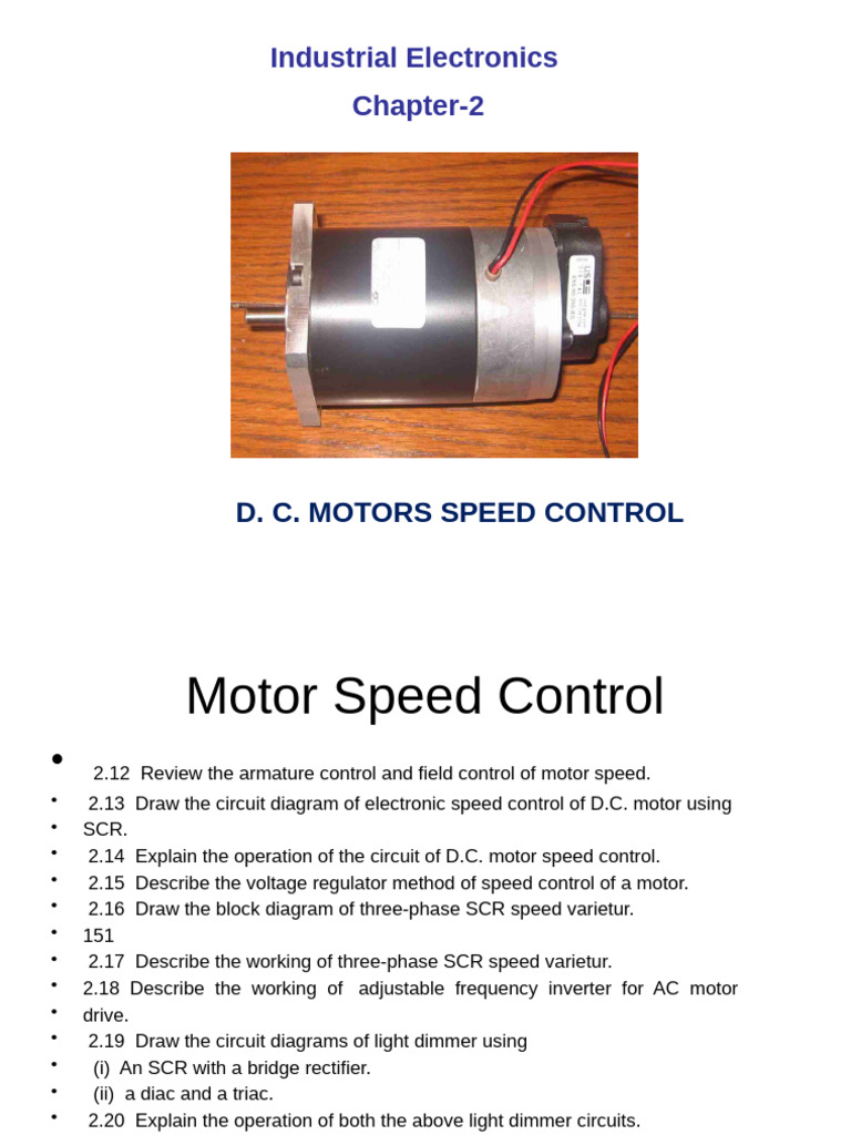 DC Motor Speed Control Techniques | PDF | Electric Motor | Rectifier