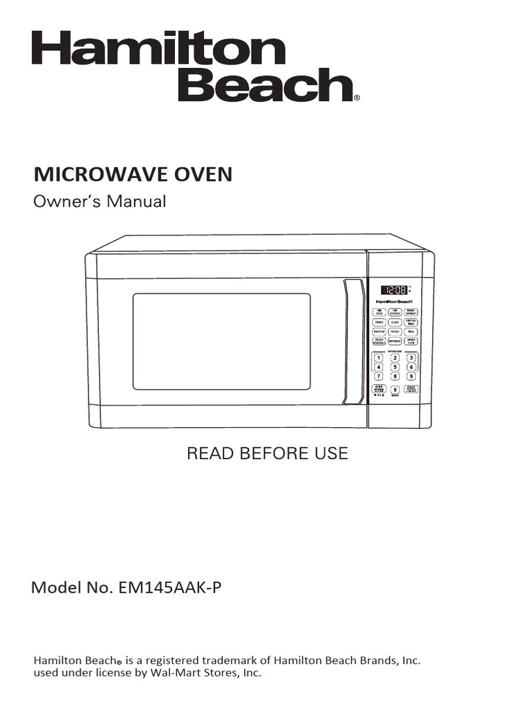 Hamilton Beach EM145AAK-P Microwave Manual | PDF | Implied Warranty