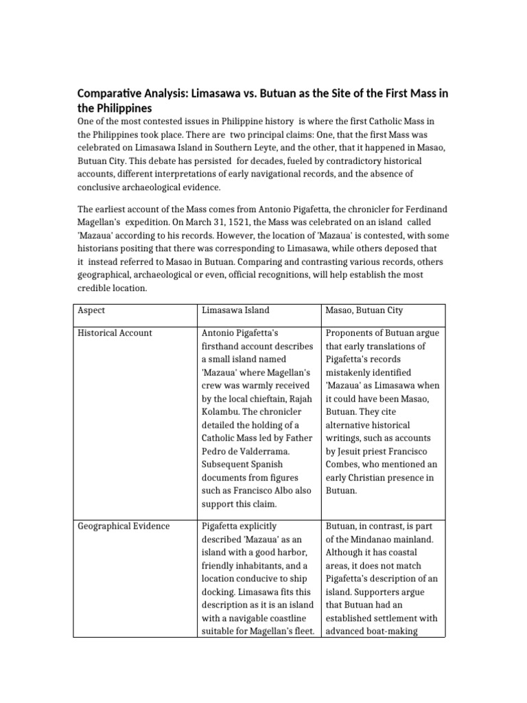 Limasawa Vs Butuan First Mass Expanded | PDF