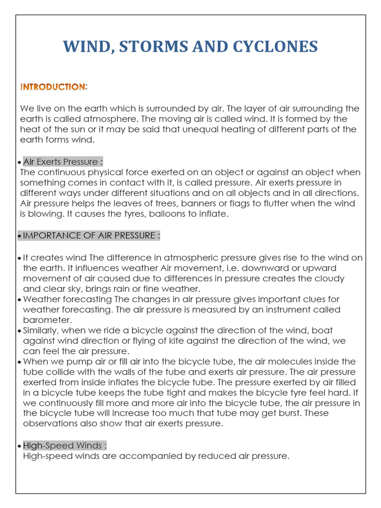 Wind, Storms and Cyclones | PDF | Atmosphere Of Earth | Tropical Cyclones