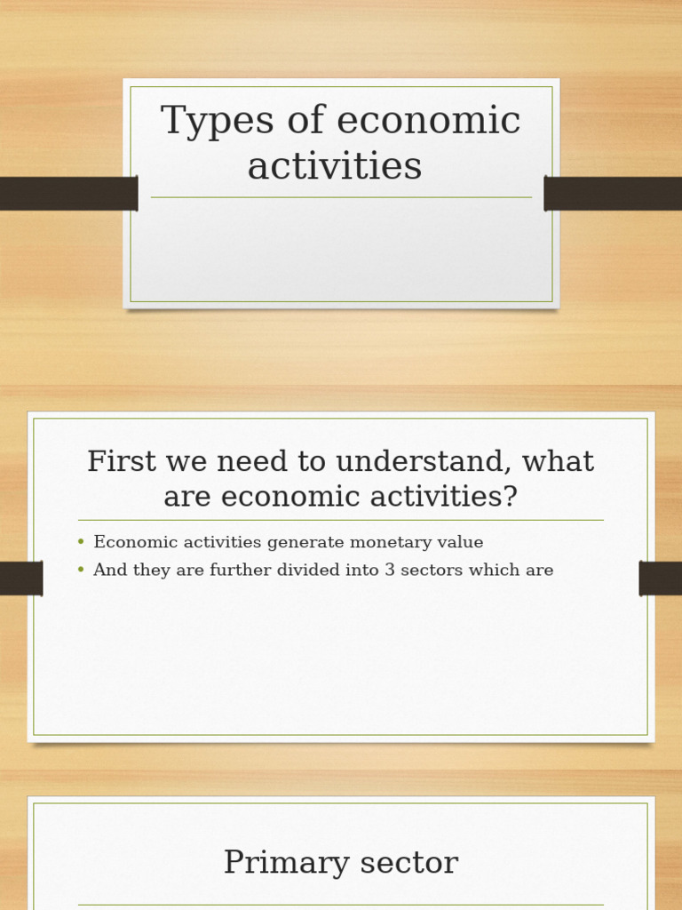 Types of Economic Activities | PDF