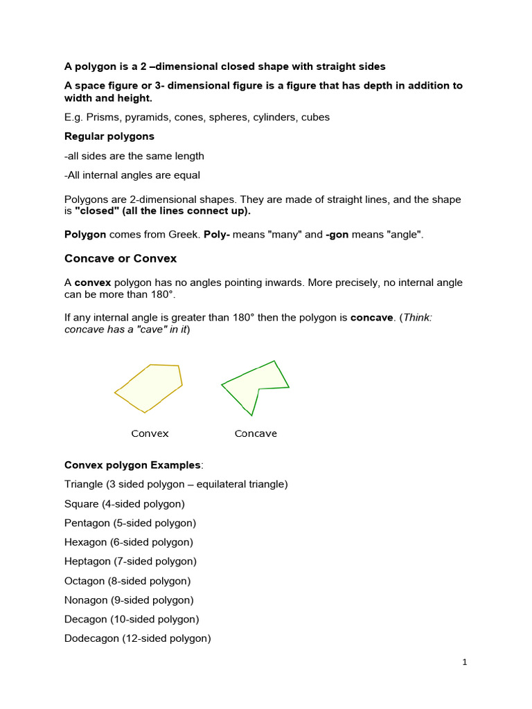 Polygons, Volumes and Surface Areas | PDF | Shape | Triangle