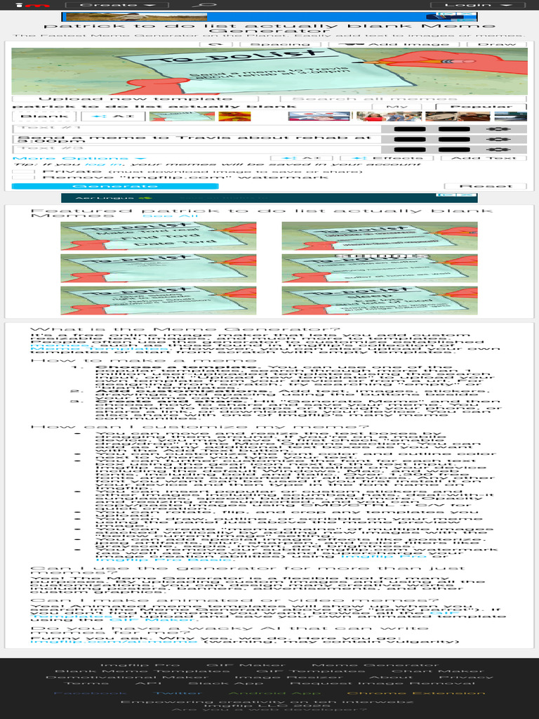 Patrick To Do List Actually Blank Meme Generator - Imgflip | PDF | Typefaces | Software