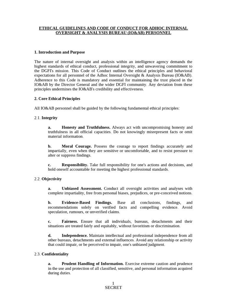 Ethical Guidelines For The Bureau | PDF | Confidentiality | Conflict Of Interest
