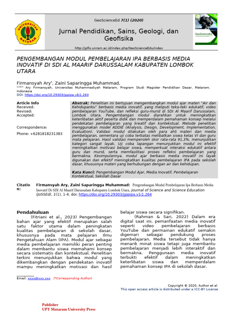 Modul Inovatif IPA untuk SD | PDF