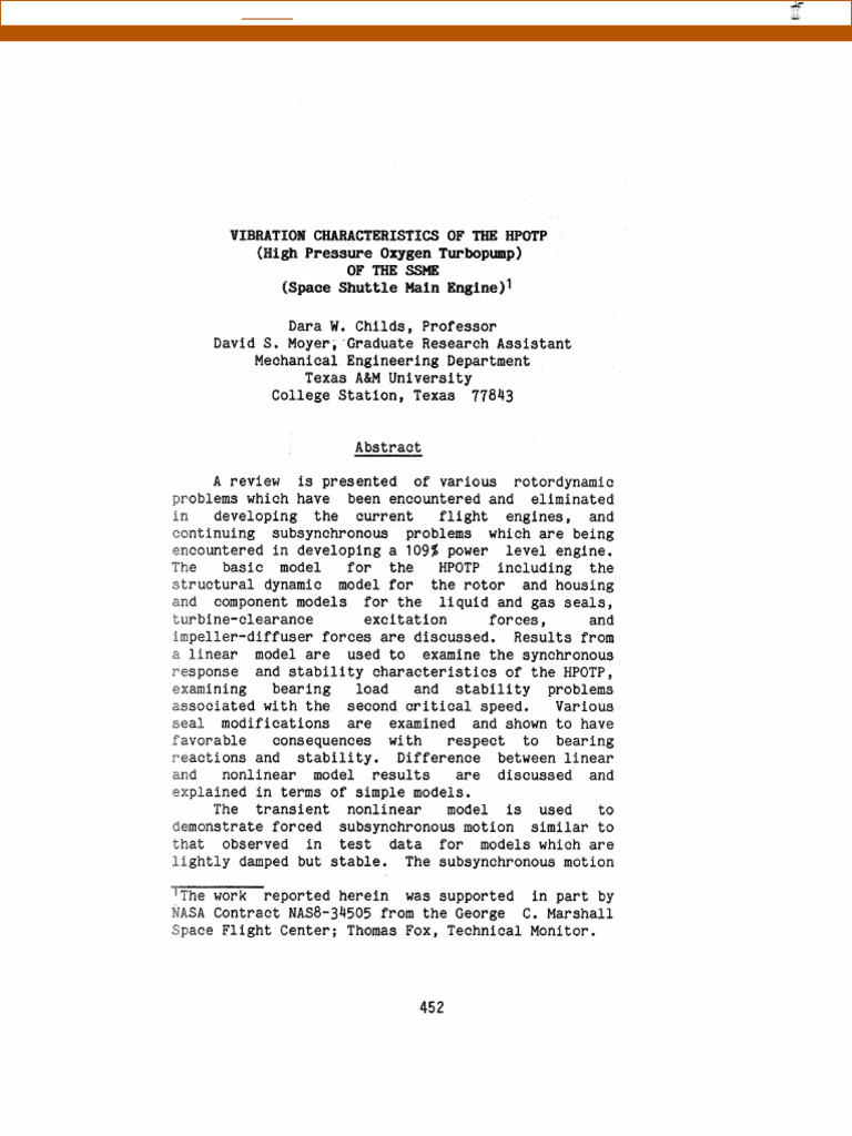 SSME Vibration Characteristics of OTP Pump | PDF | Turbomachinery | Turbine