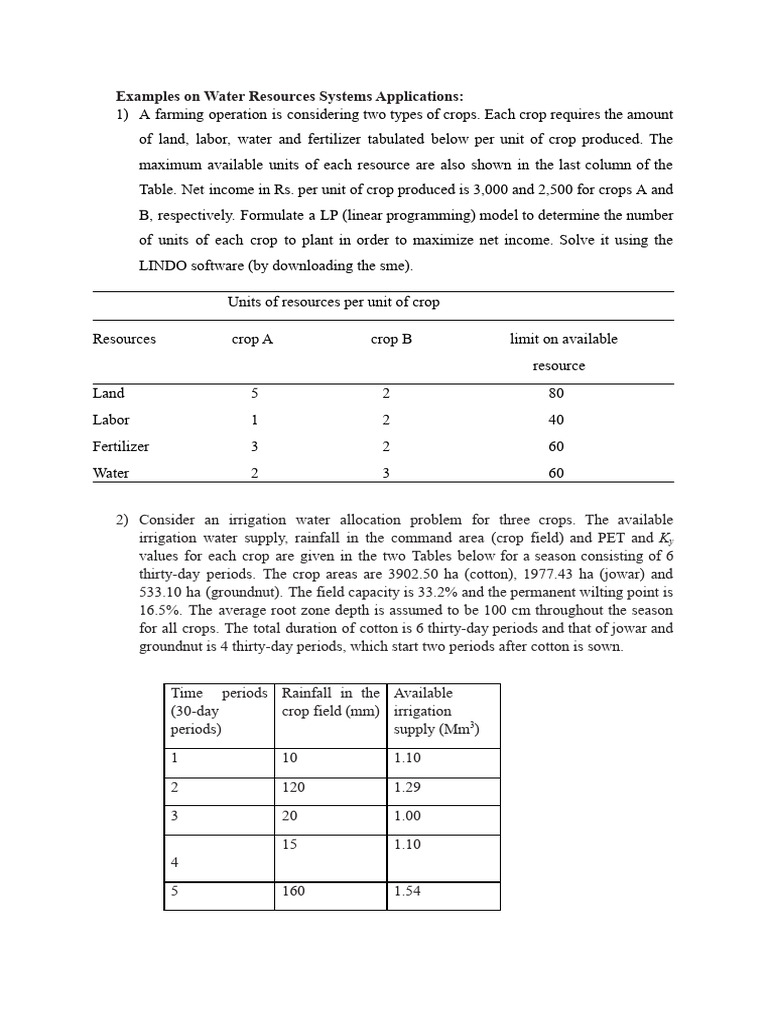 Surfacewater Hydrology Example | PDF | Crops | Irrigation