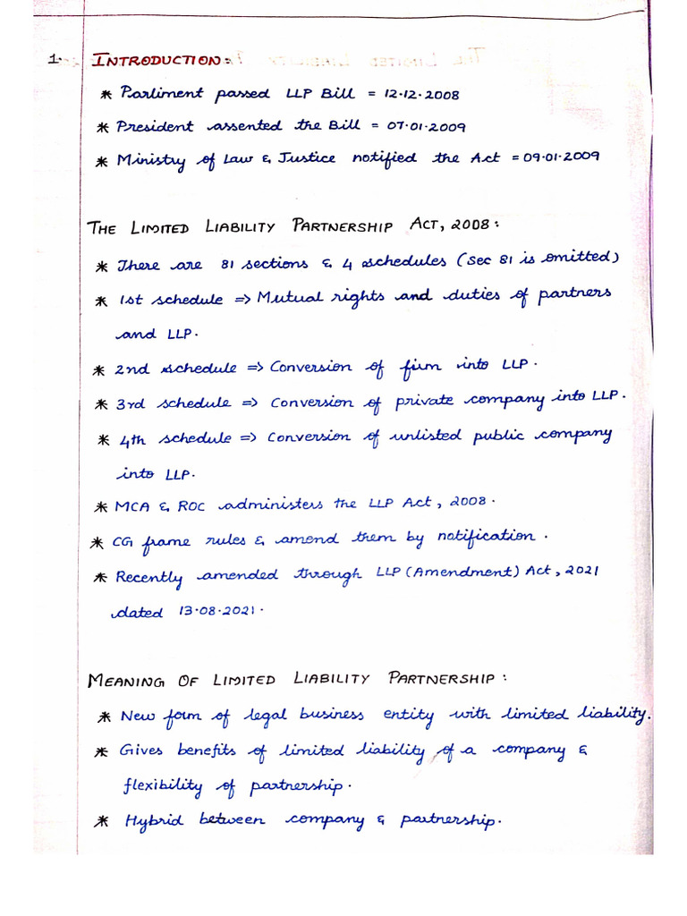 The Limited Liability Partnership Act, 2008 | PDF