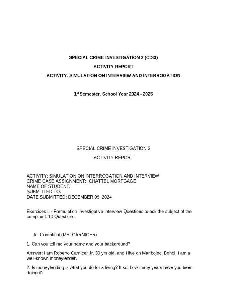 Cdi3 Interrogation 055526 | PDF | Mortgages | Loans