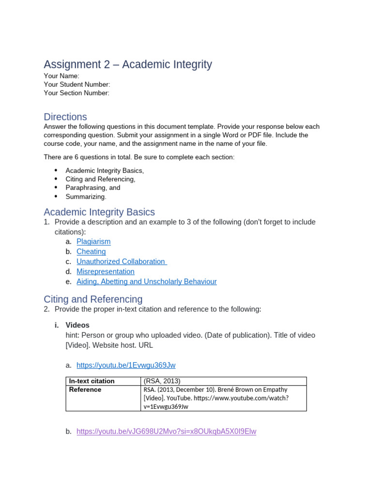 Understanding Academic Integrity Principles | PDF | Integrity ...