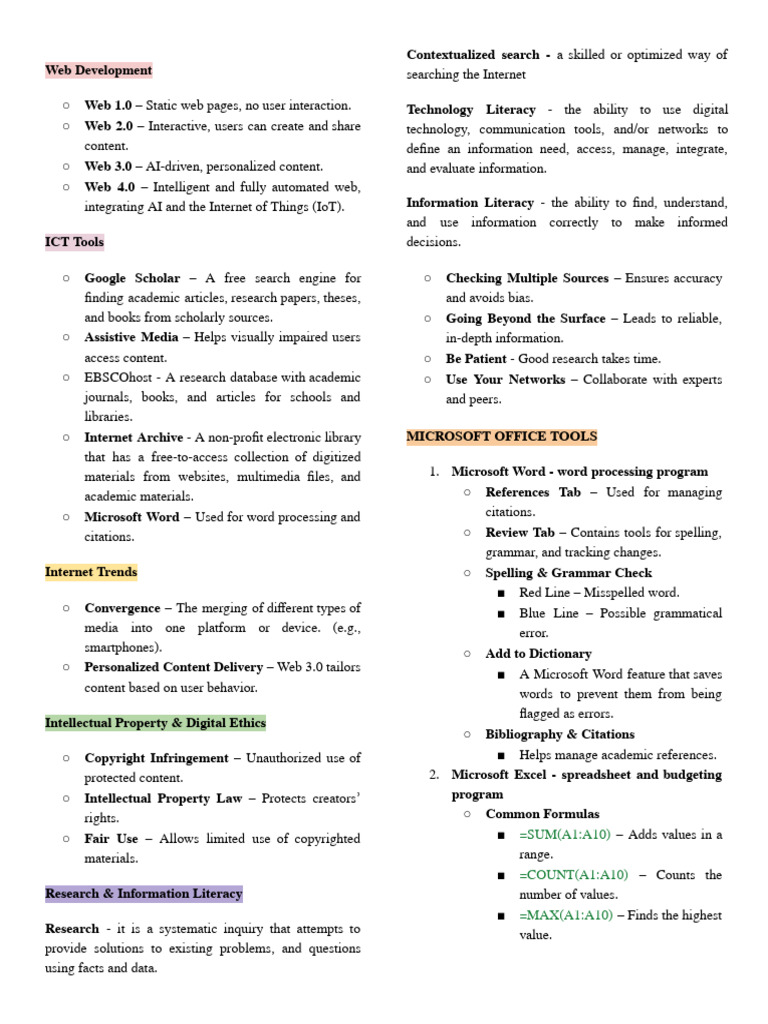 Etech - Reviewer | PDF | World Wide Web | Internet & Web