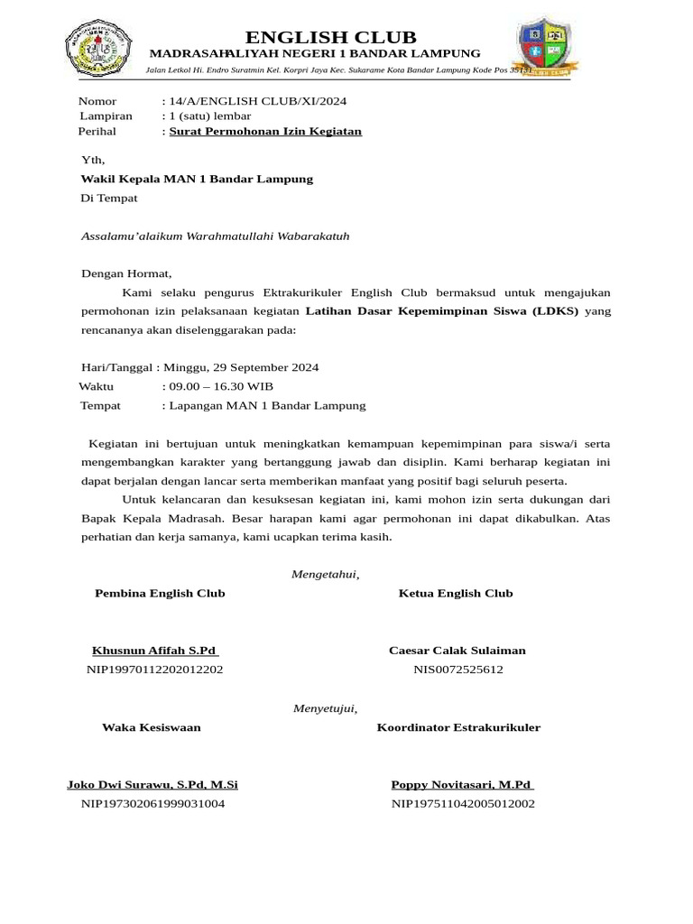 Surat Izin LDK-14-3 | PDF