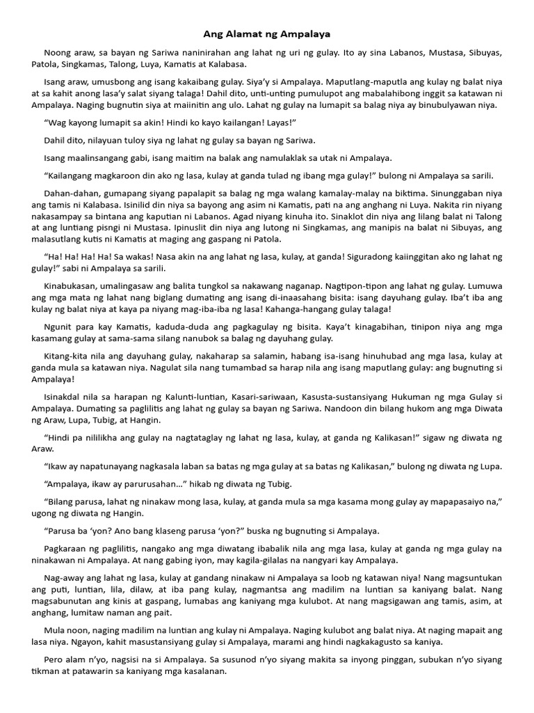 Ang Alamat NG Ampalaya | PDF