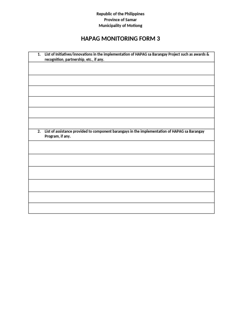 Hapag Monitoring Mlgu | PDF