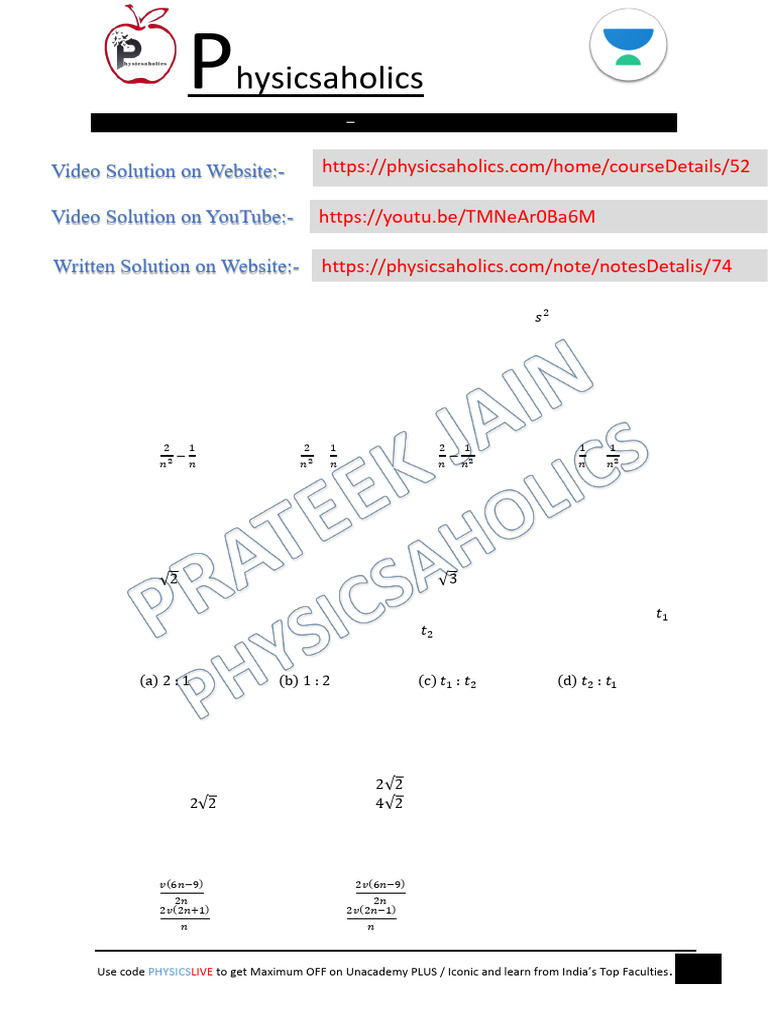 DPP-2 - (JEE Main & Adv.) Kinematics - Equation of Kinematics | PDF ...