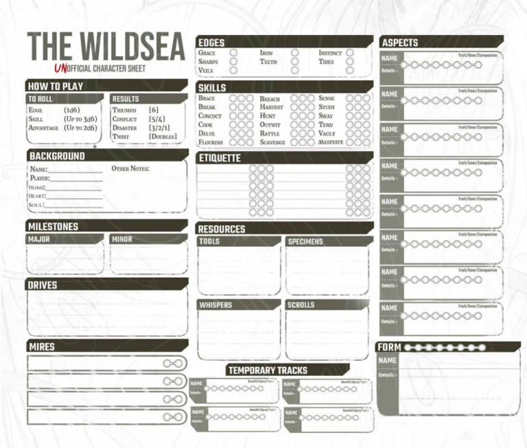 Wild Avatar Character Sheet | PDF