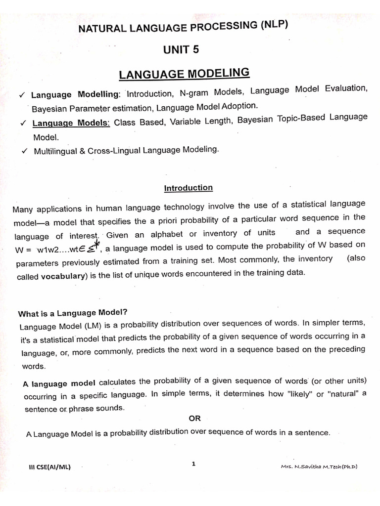 NLP Unit 5 | PDF