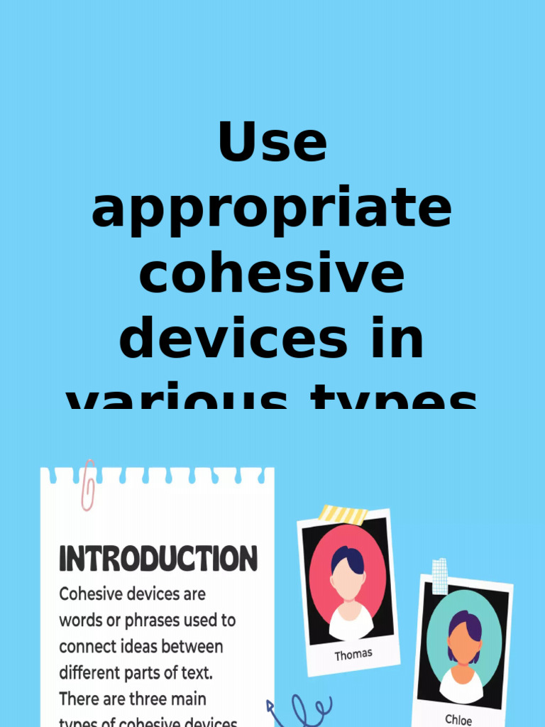 Use Appropriate Cohesive Devices in Various Types of Speech Q3 | PDF