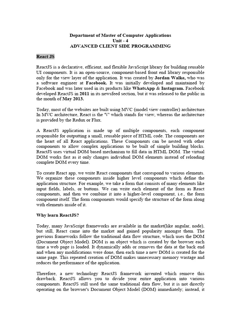 MC4201 Unit 4 | PDF | Document Object Model | Java Script