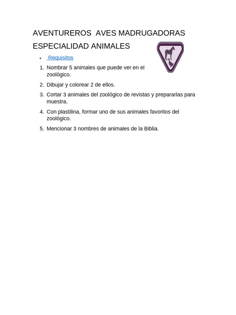 Aventureros Aves Madrugadoras Animales | PDF