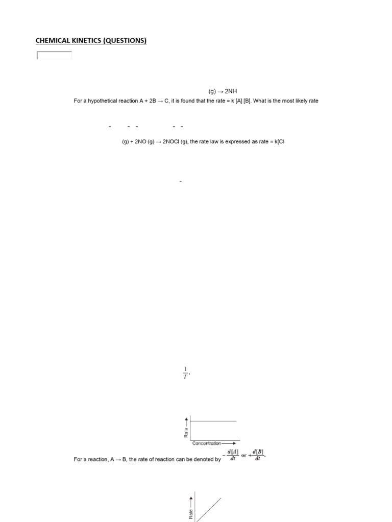 Chemical Kinetics (Questions) | PDF | Reaction Rate | Activation Energy
