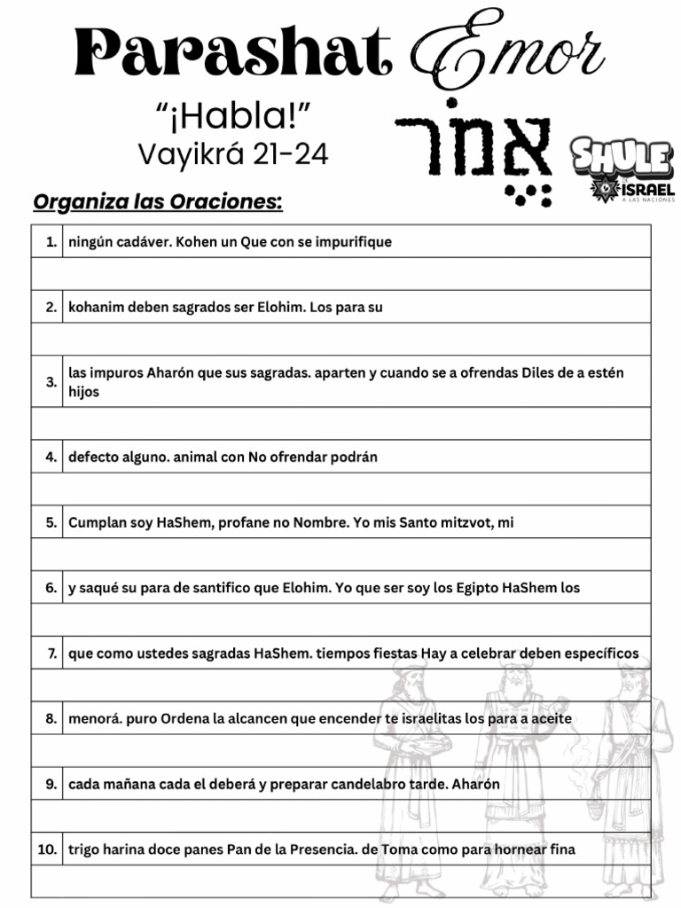 Parashat Emor - Organiza | PDF