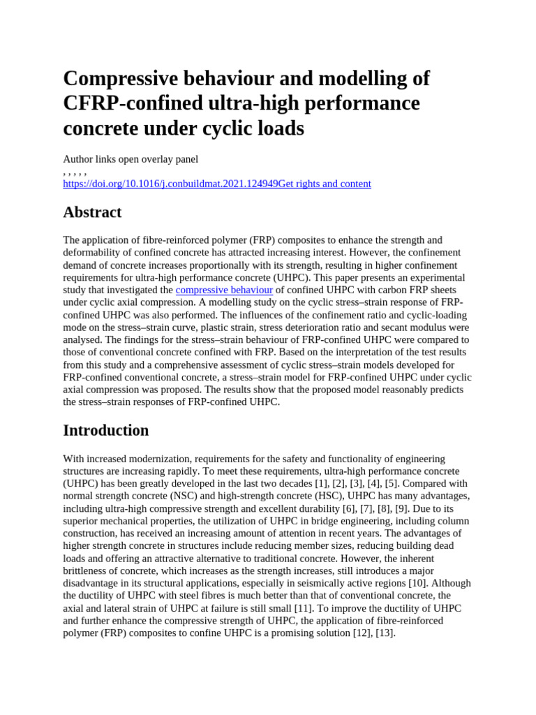 13 Compressive Behaviour and Modelling of CFRP | PDF | Fibre Reinforced Plastic | Strength Of ...