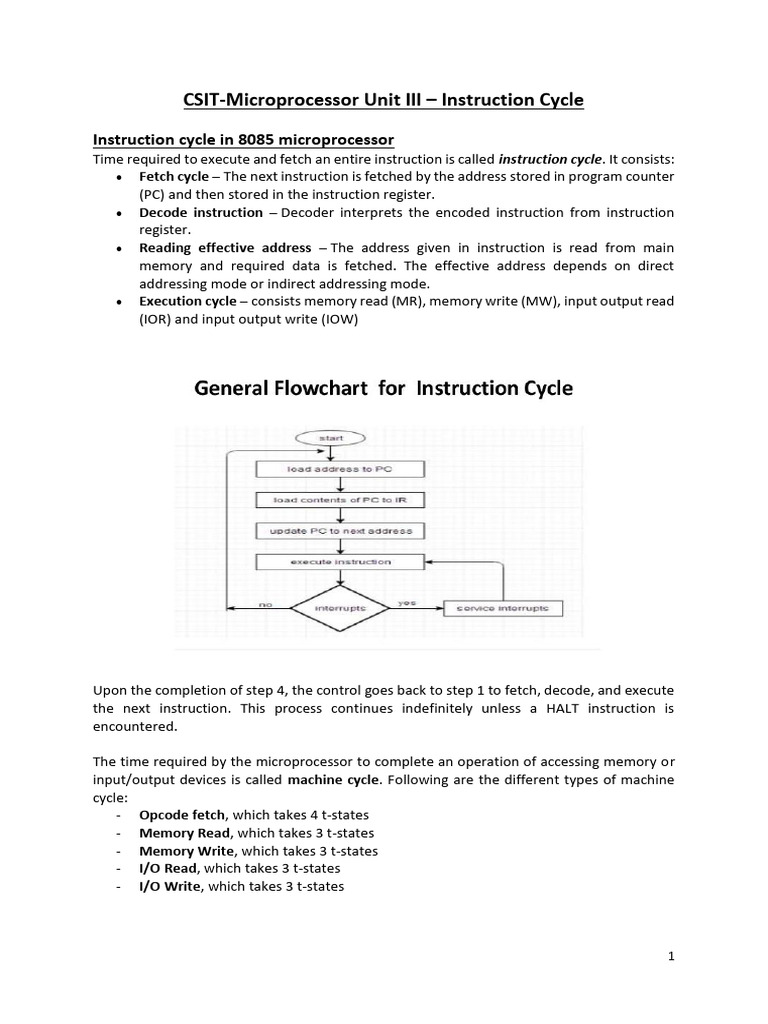 Unit-III-Instruction Cycle & Interfacing | PDF | Computer Memory | Input/Output