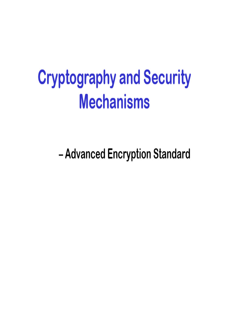 Week 10 - AES | PDF | Cryptography | Cyberwarfare