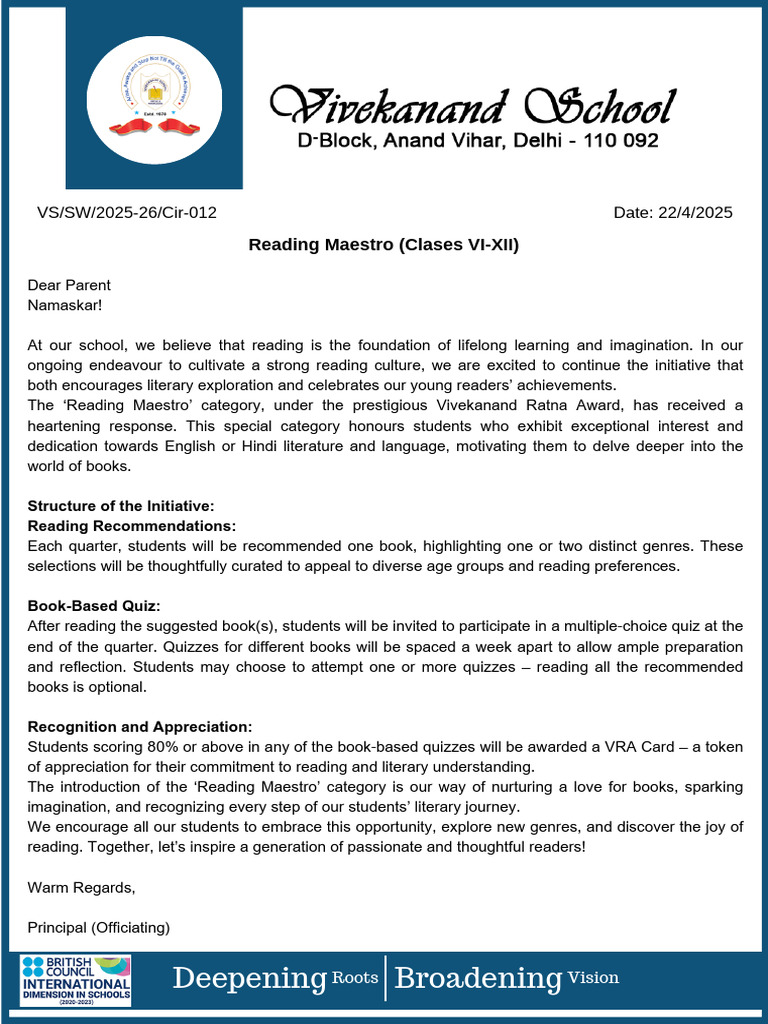 Reading Maestro Classes VI-XII | PDF