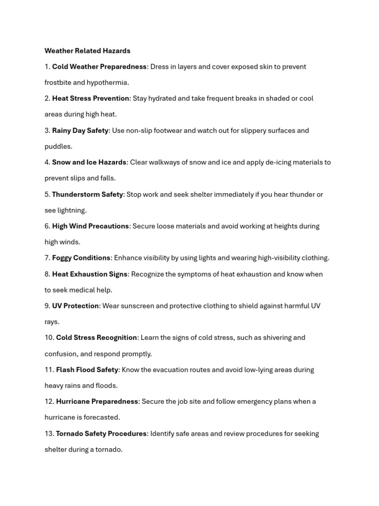 Weather Related Hazards | PDF