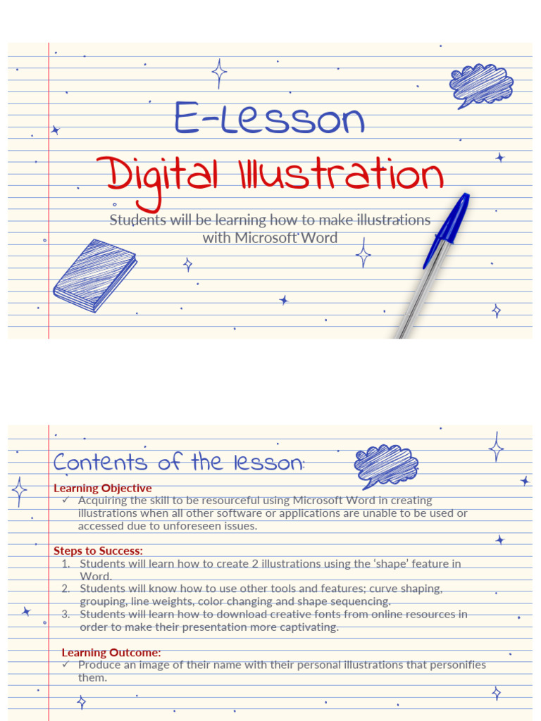 A Lesson Plan For Digital Illustration | PDF