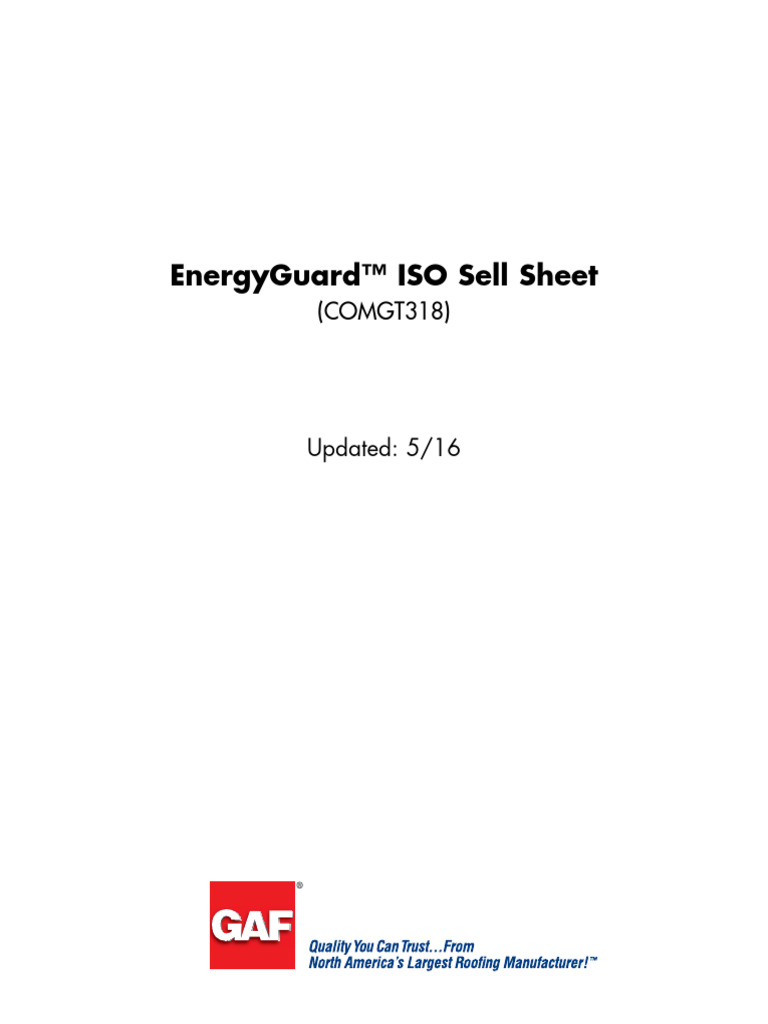 GAF EnergyGuard™ ISO R-Value Chart | PDF | Building Insulation ...
