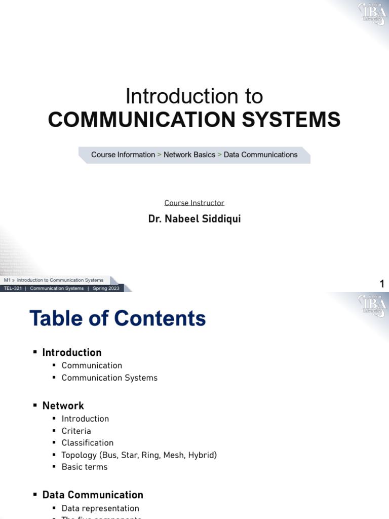 Communication System M1 - Intro | PDF