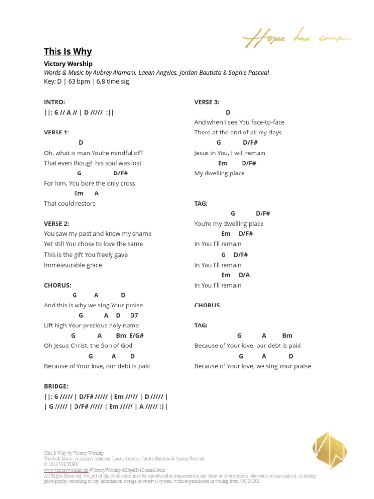 This Is Why Victory Worship Song Chart | PDF | Abrahamic Religions ...