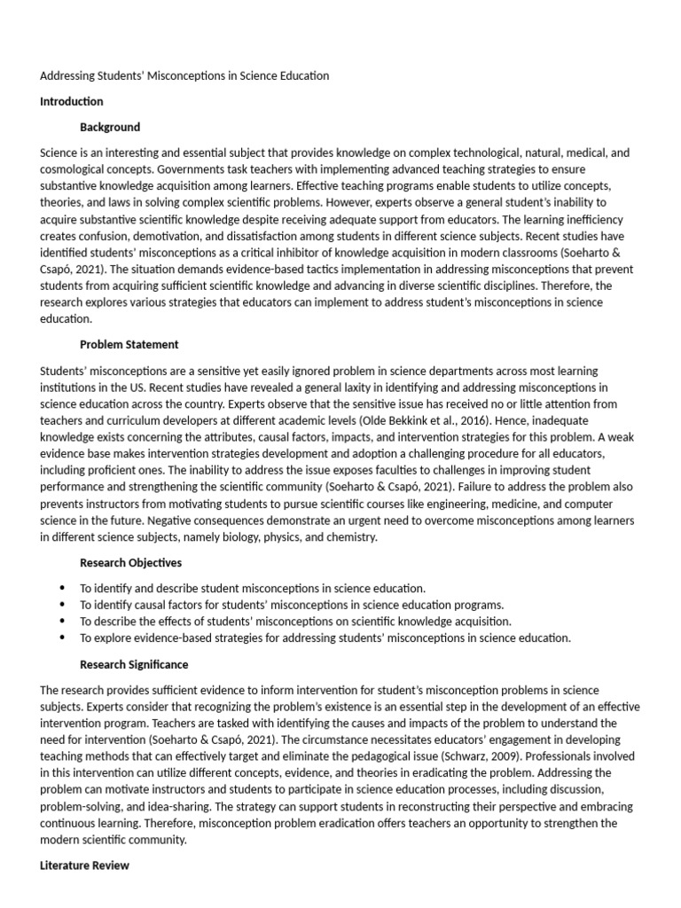 Addressing Students' Misconception in Science Education | PDF | Science ...